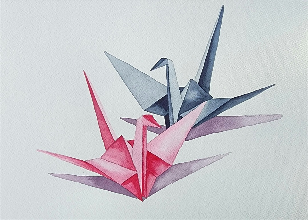 origami crane coloring page